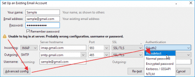 [Solution] Unable to log in at server – ThunderBird – Puvox – Blog